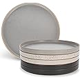 Amazon.com | Potted Pans Ceramic Plates - 6 Piece Neutral Flat ...