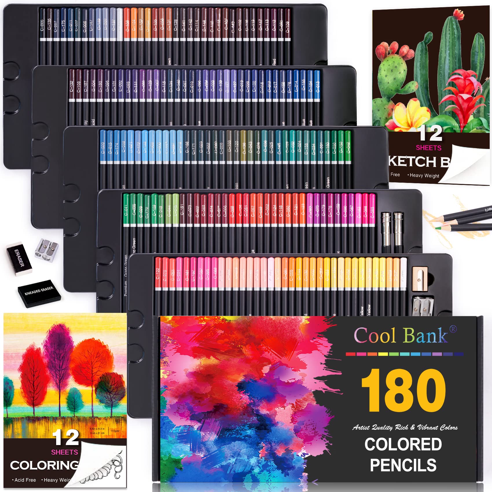 Mua 180 Professional Colored Pencils Set with Vibrant Colors - For ...
