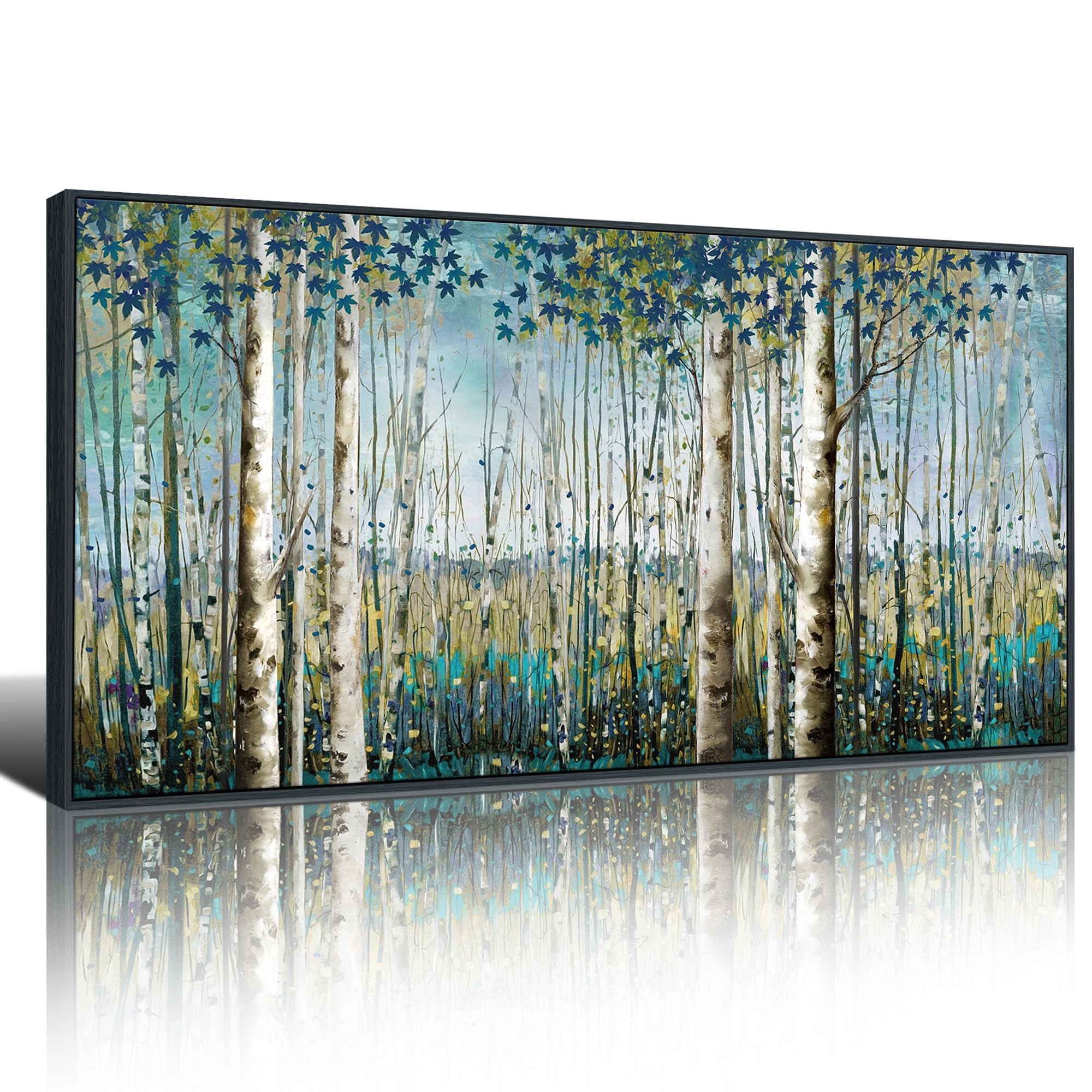 Pogusmavi Forest Wall Decor Green Wall Art Room Decor Framed Artwork ...