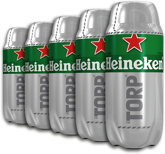 Heineken TORP 5 x 2L Packung - Bierfass kompatibel mit der ...
