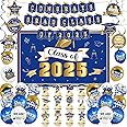 Amazon.com: Blue and Gold Graduation Decorations 2025 Grad Party ...