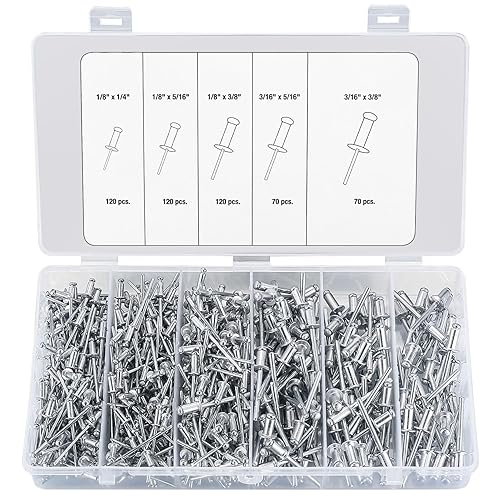 500 Pcs Pop Rivets Assortment Kit, Aluminum Blind Rivets, Assorted Pop ...