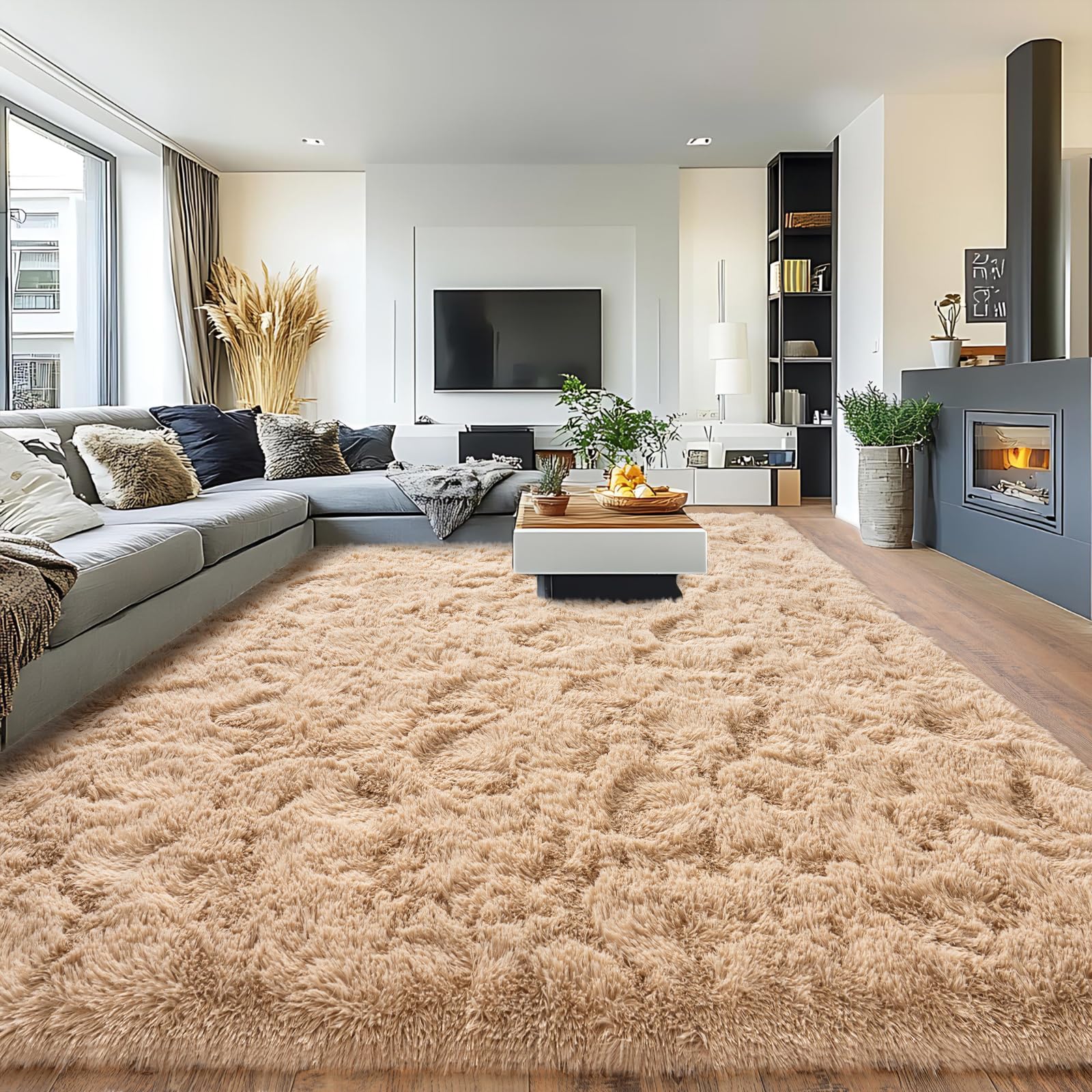 Pionblank 8x10 Rug for Living Room, Fuzzy Plush Large Area Rug, Fluffy ...