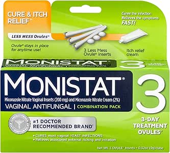 Amazon.com: Monistat 3 Vaginal Antifungal Combination Pack - 3 Each ...