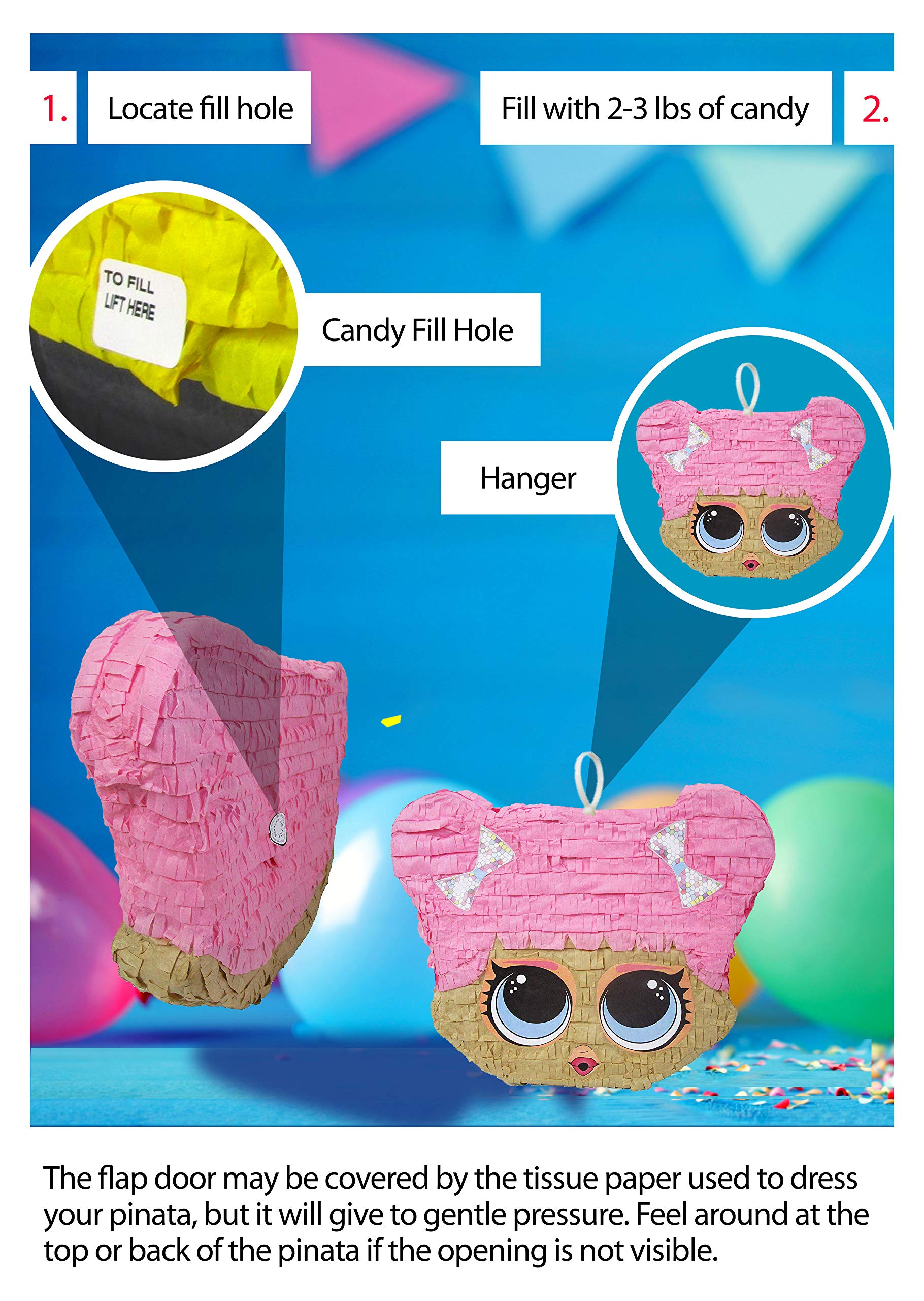 Cute Doll Pinata - Birthday Party Game, Handcrafted Decoration, Room ...