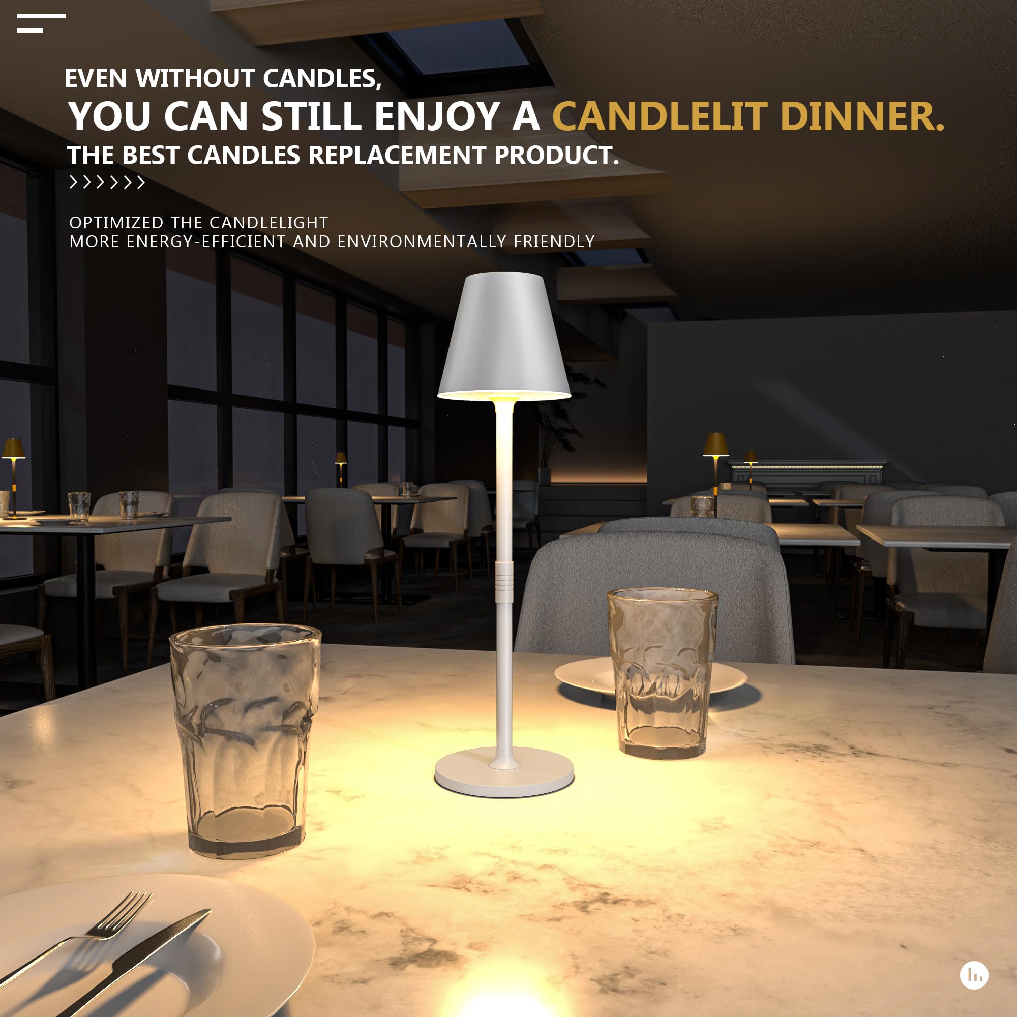 Timjorman Modern LED Cordless Table Lamp, 4000mAh Rechargeable Battery ...