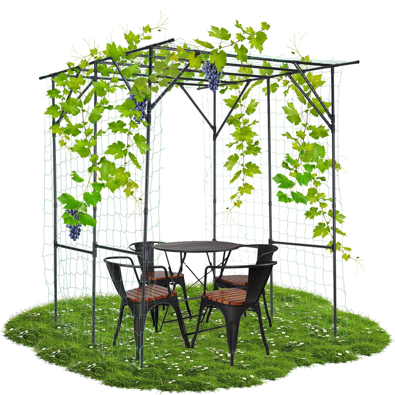 Lalahoni Large Garden Arch Trellis for Climbing Plants Outdoor, 78x78 ...