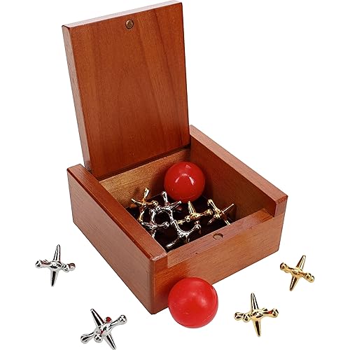 WE Games Metal Jacks Set – Classic Jacks Game with 2 Red Balls in ...