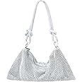 iSamzan Women's Rhinestone Silver Purse, Hobo Bags for Evening Party ...