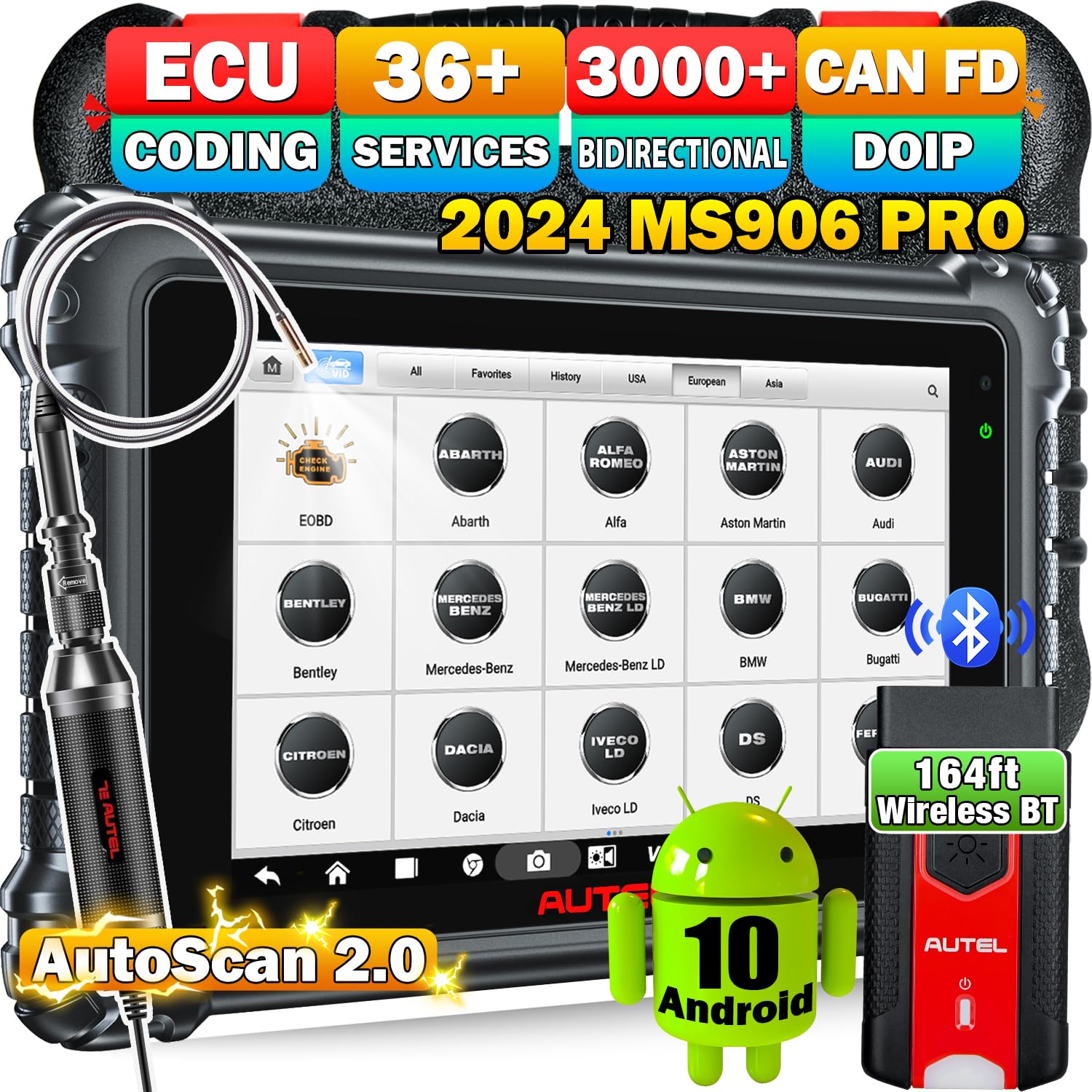 Mua MaxiSYS MS906 PRO Scanner: 2024 MS906PRO Enhanced CAN FD/DoIP Ver ...