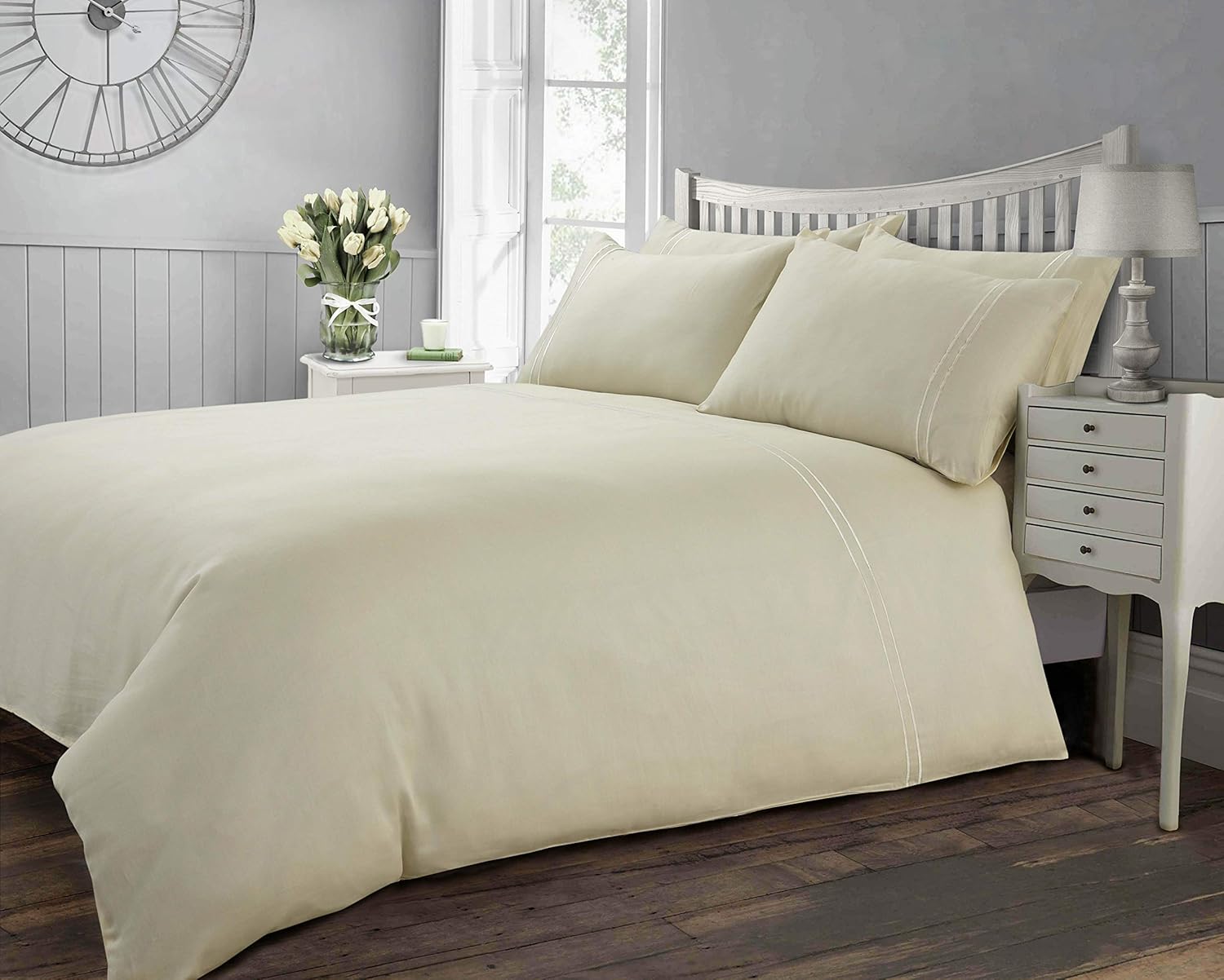 Intimates Premium Hotel Collection 300 Count 100% Cotton Bedding (Cream ...