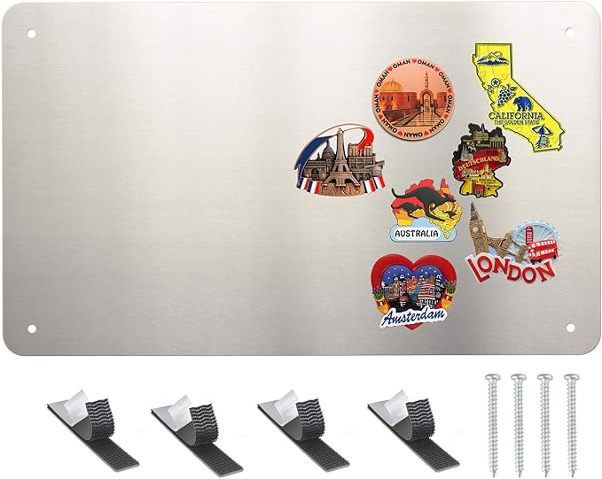Stainless Steel Metal Magnet Board - 17.5 x 11.5 Flat Silver Magnetic ...