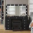 Amazon.com: FUSOU Vanity Desk with Power Outlet, Makeup Vanity with ...