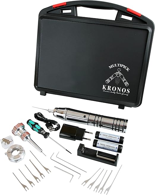 Electric Lock Pick Gun Set Complete with Hard-Shell Plastic Carry Case ...