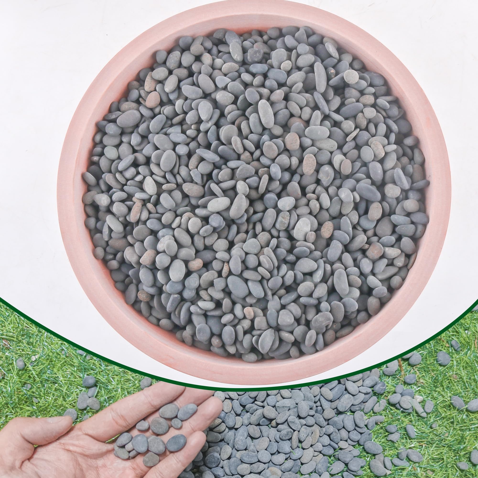 2.4lb River Rocks Pebbles for Plants & Succulents, Decorative Outdoor ...