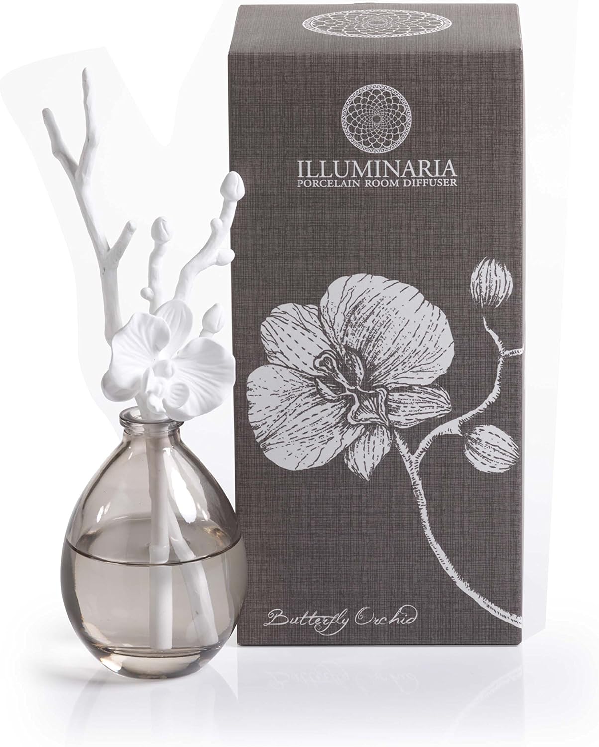 Zodax Illuminaria Porcelain Diffuser, Butterfly Orchid Fragrance ...
