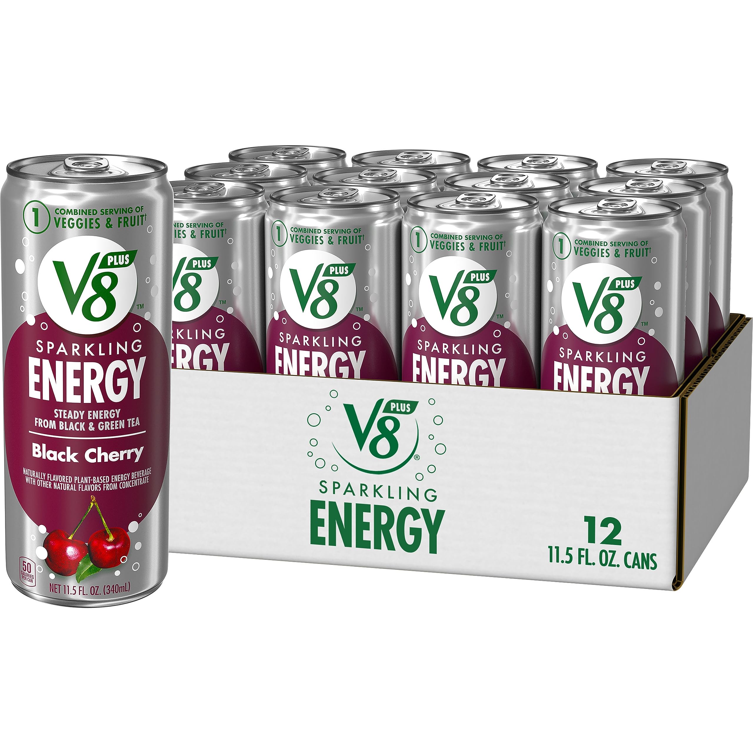 Mua V8 +Energy Sparkling Black Cherry Juice Energy Drink, 11.5 fl oz ...