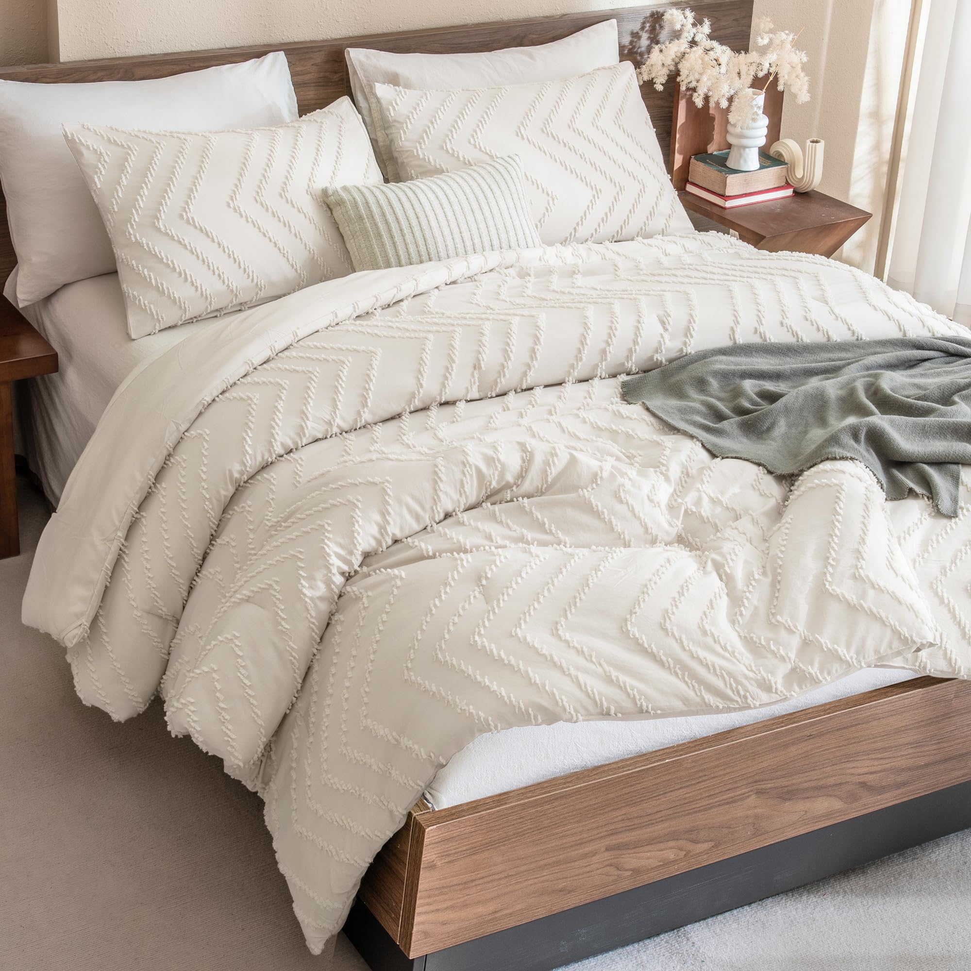 Andency California King Comforter Set Beige Boho Cal King Cream Soft Andency California King Comforter Set Beige Boho Cal King Cream Soft