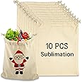 Amazon.com: 10PCS Sublimation blank drawstring bag Reusable canvas Heat ...