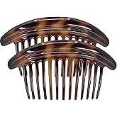 Camila Paris AD66/2 French Side Combs Large 2 Pack Curved Tortoise Shell Flexible Durable ...