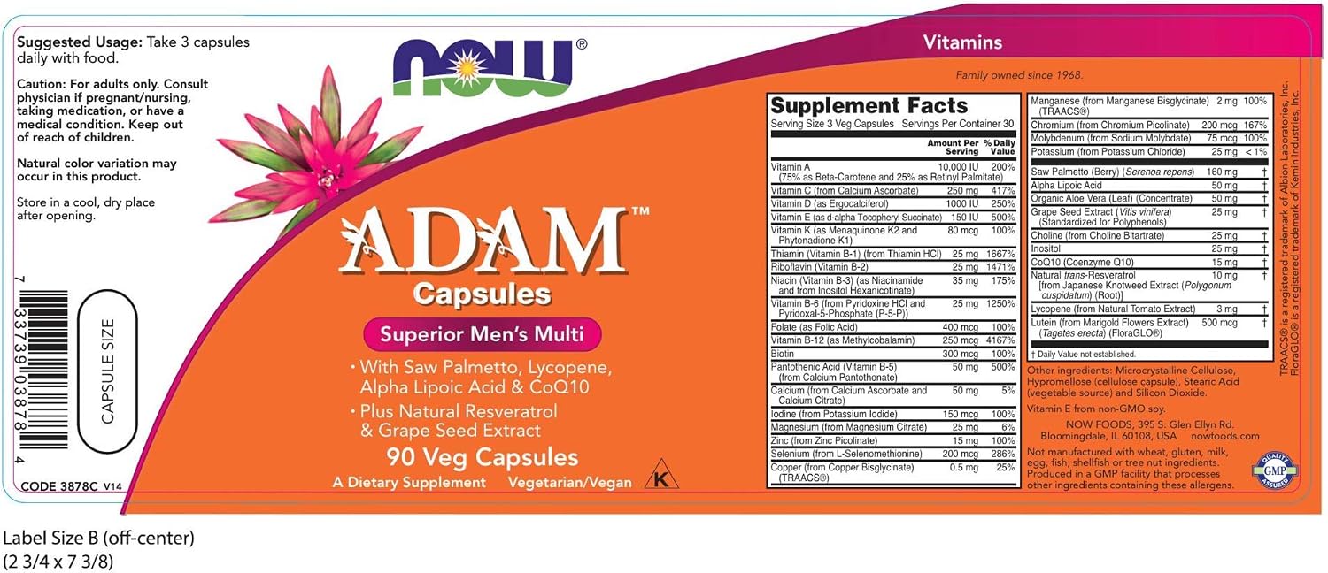 Now Foods ADAM Men’s Multivitamin, 90 Softgels – BigaMart
