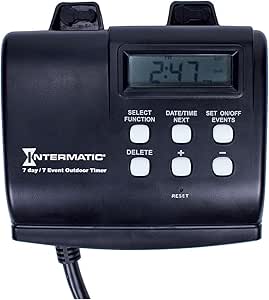 Intermatic HB880R 15-Amp Seven Day Outdoor Digital Timer, Wall Timer ...
