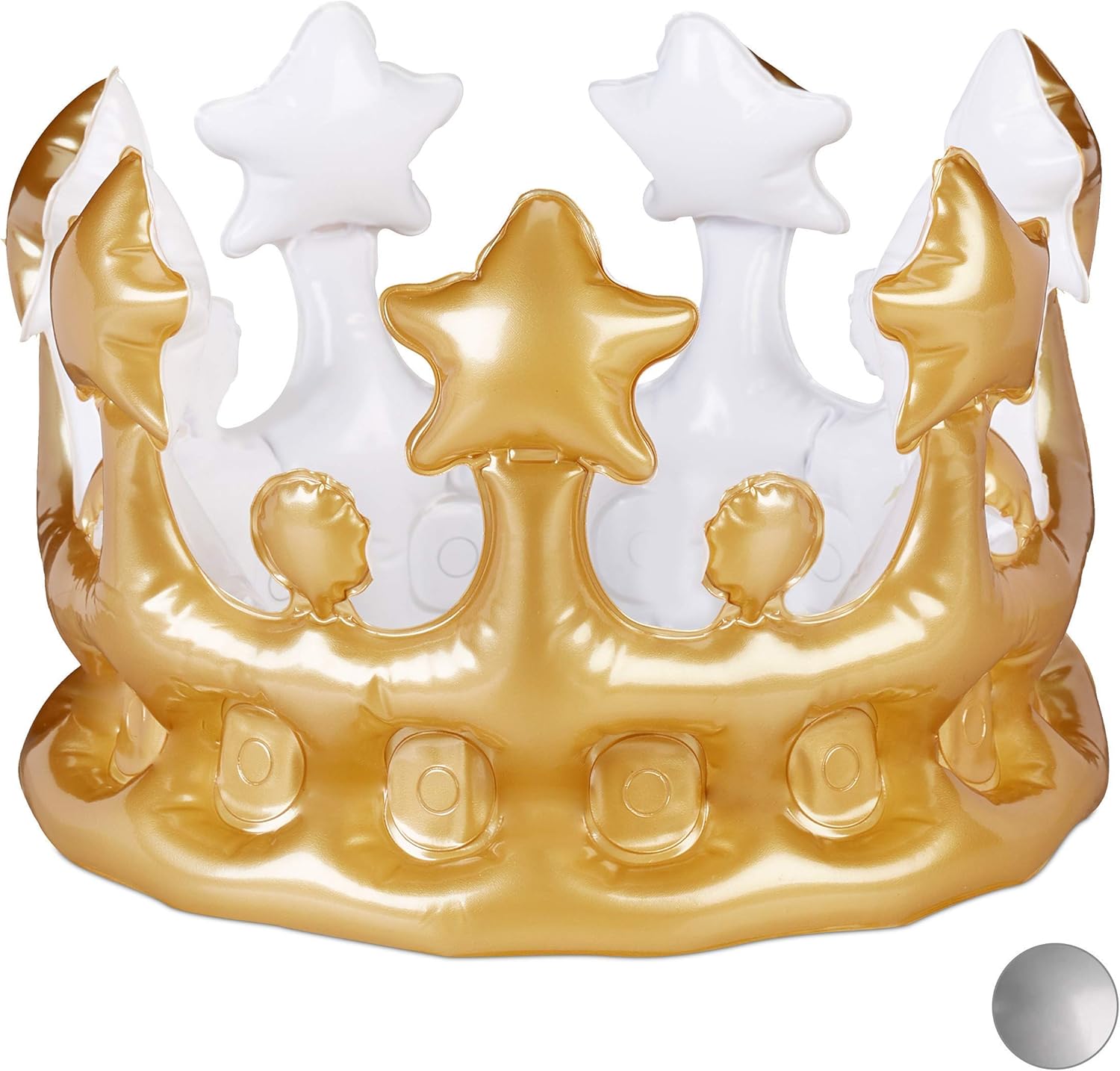 Relaxdays Inflatable Crown, Carnival Costume Accessory, Princess, King ...