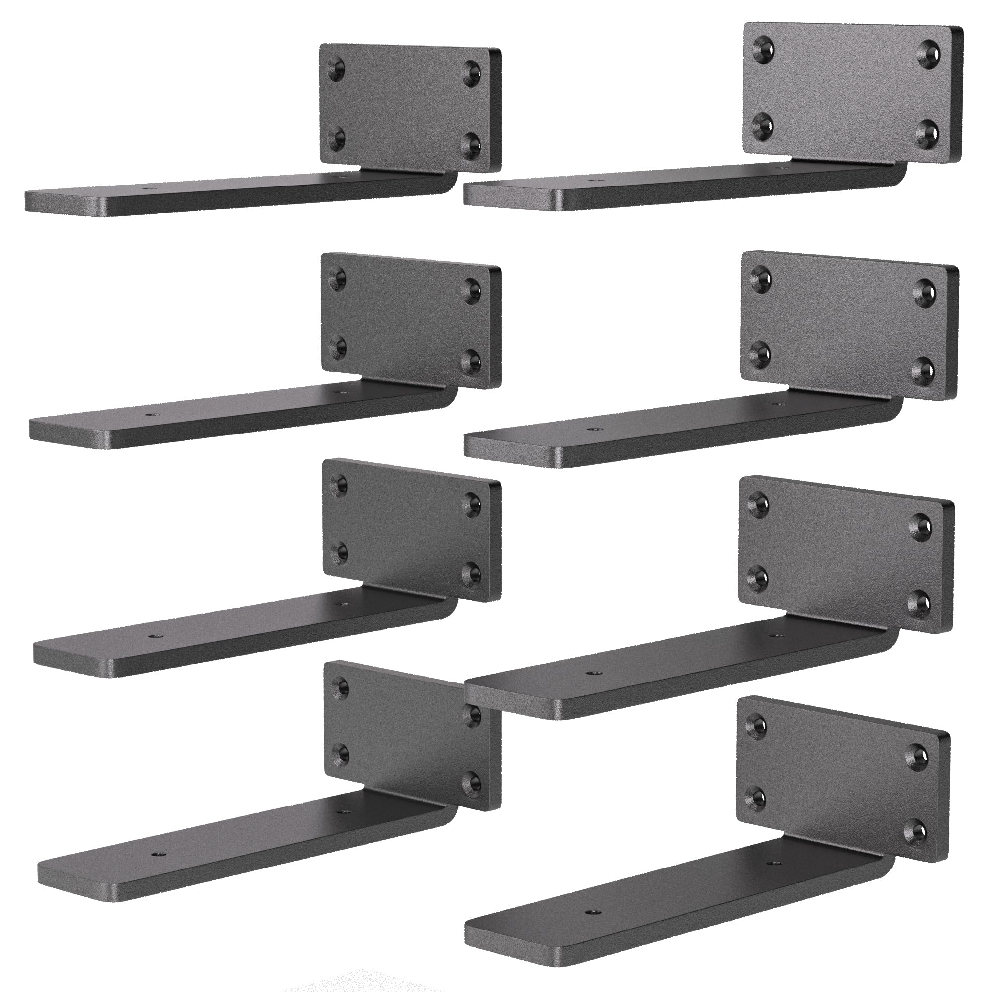8 Pack Floating Shelf Bracket 6 Inch, Heavy Duty Hidden L Brackets, DIY Rustic Industrial Shelf ...