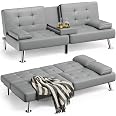 Amazon.com: Homall Futon Sofa Bed, Leather Futon Couch with Removable ...