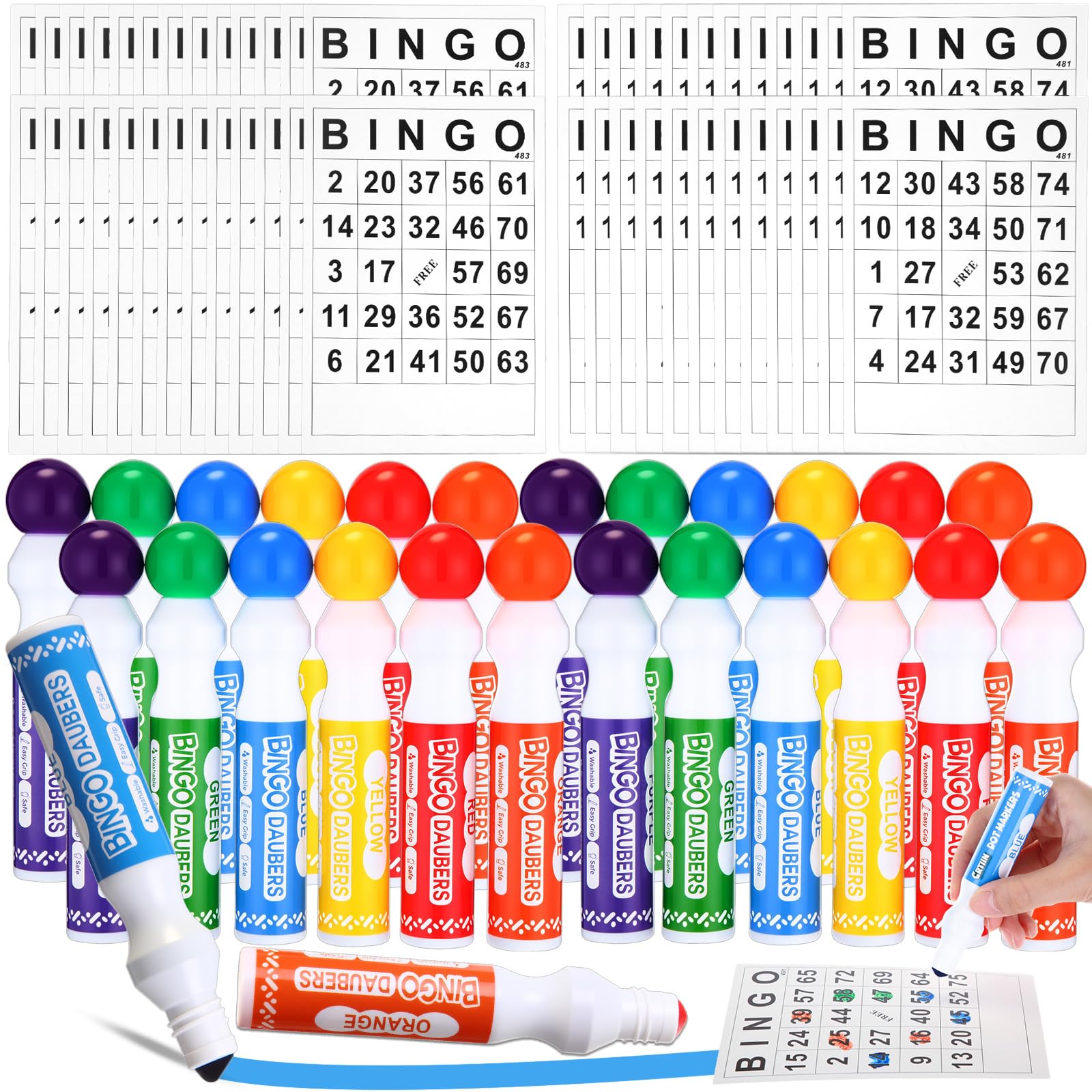 Crtiin 204 Pack Bingo Game Cards and Bingo Daubers Set Includes 180 ...