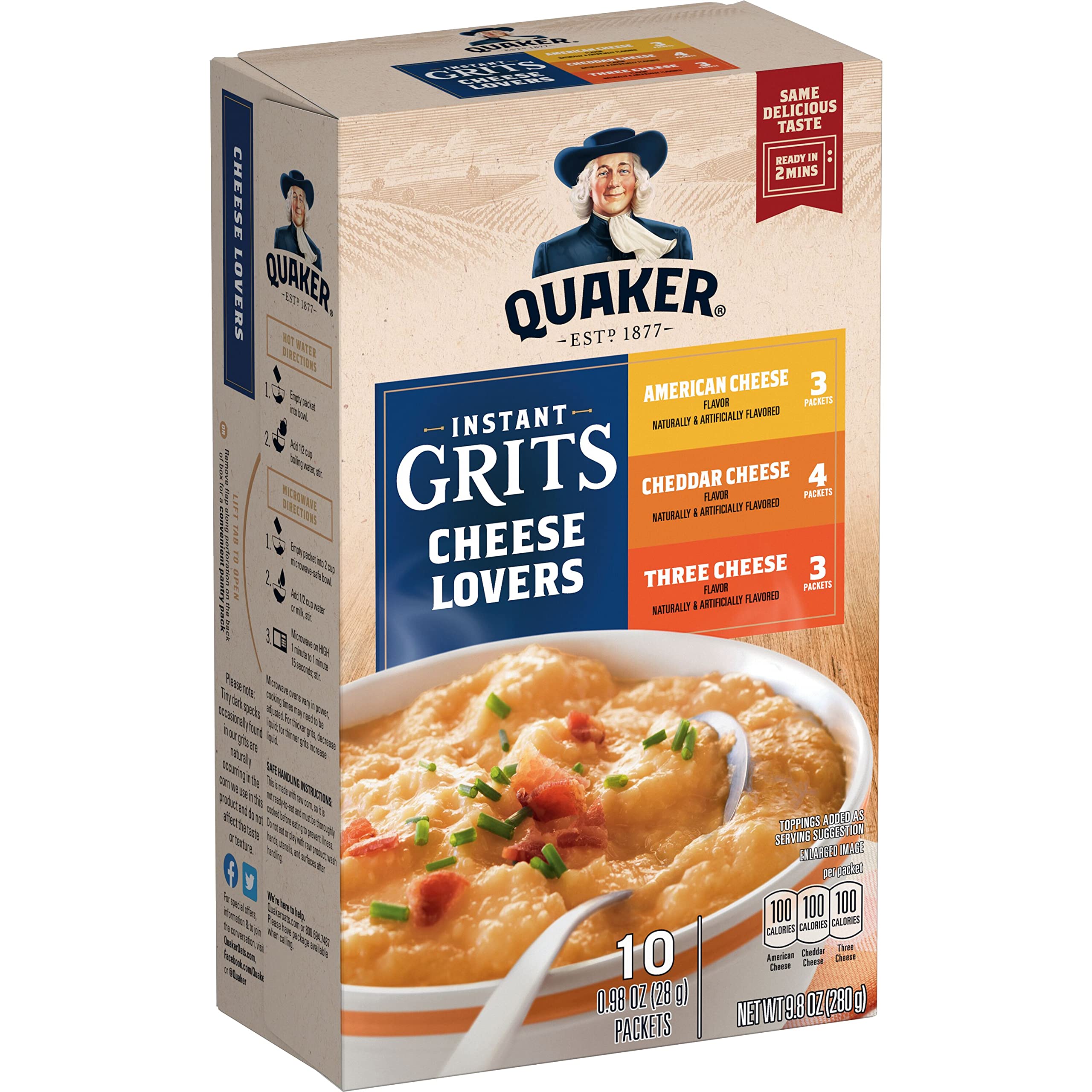 Mua Quaker Instant Grits, Cheese Lovers Variety Pack, 0.98oz Packets ...