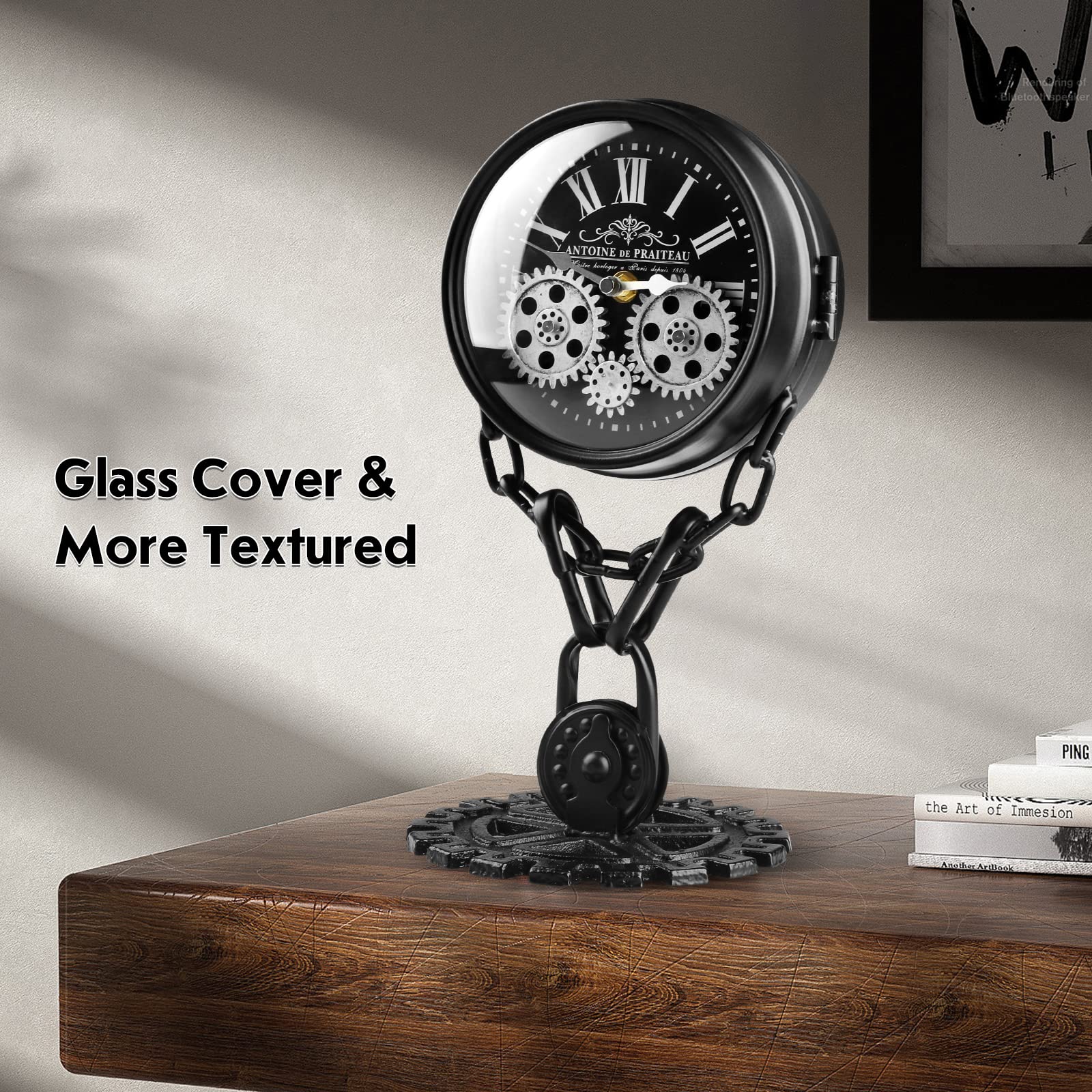 Mua Moving Gear Clock Battery Operated Rustic,Vintage Clocks Metal ...