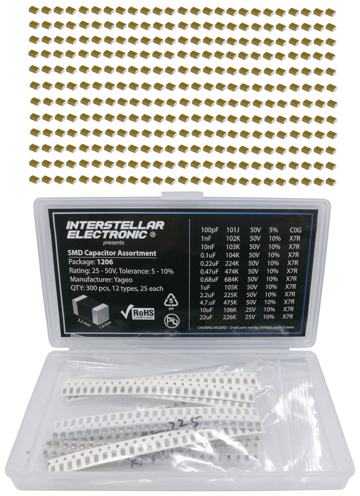 Mua 1206 SMD Capacitor Assortment X7R C0G only, 100pf, 1nF, 10nF, 01uF ...