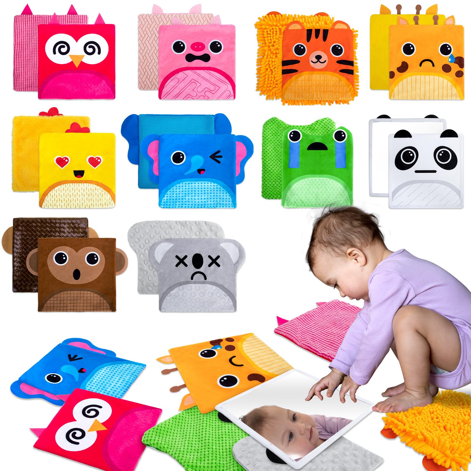 Mua Oarifun 10 Set Mini Mats - Assorted Textured Play Mat, Animals ...