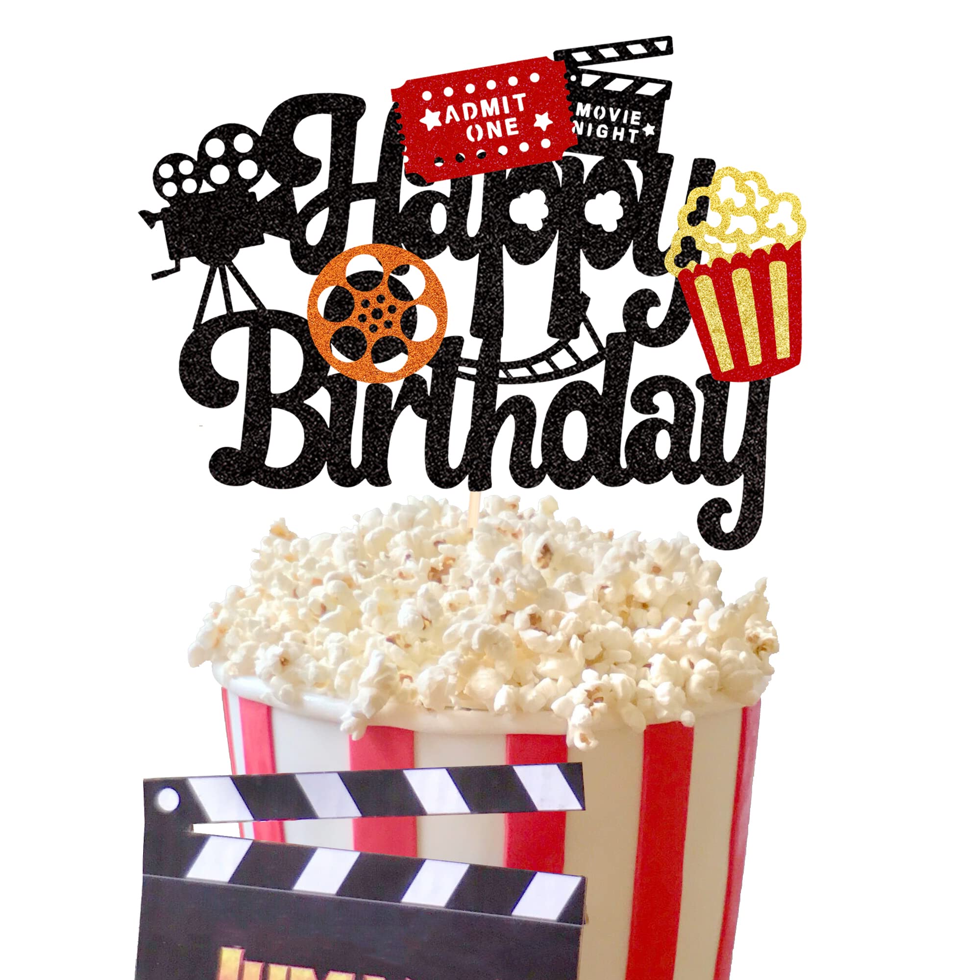 Mua 1 PCS Movie Night Cake Topper Happy Birthday Sign Cake Pick ...