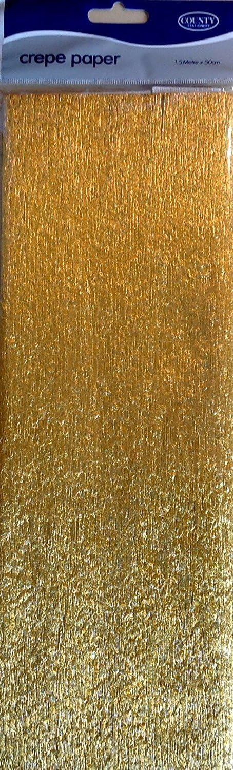 Gold Metallic Crepe Paper - 1.5m x 50cms: Amazon.co.uk: Kitchen & Home