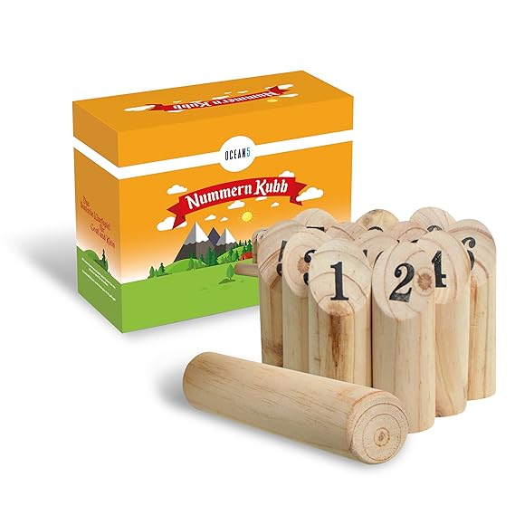 Ocean5 - Numbers Kubb - The outdoors number throwing game - Viking game ...