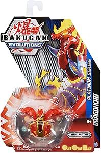 Amazon.com: Bakugan Evolutions, Dragonoid (Red), Platinum Series True Metal Bakugan, 2 BakuCores ...