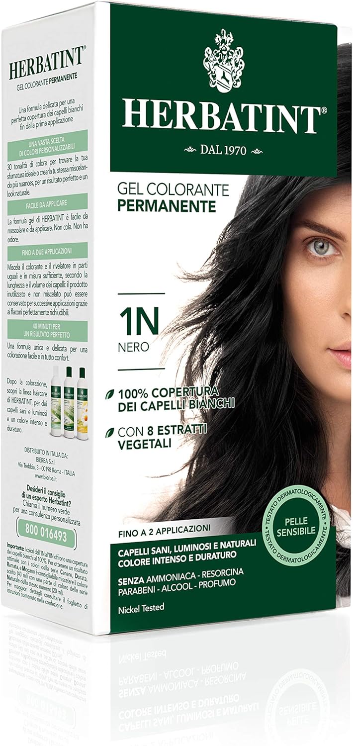 Herbatint 1N Black Permanent Herbal Hair Colour Gel 135ml: Amazon.ca ...