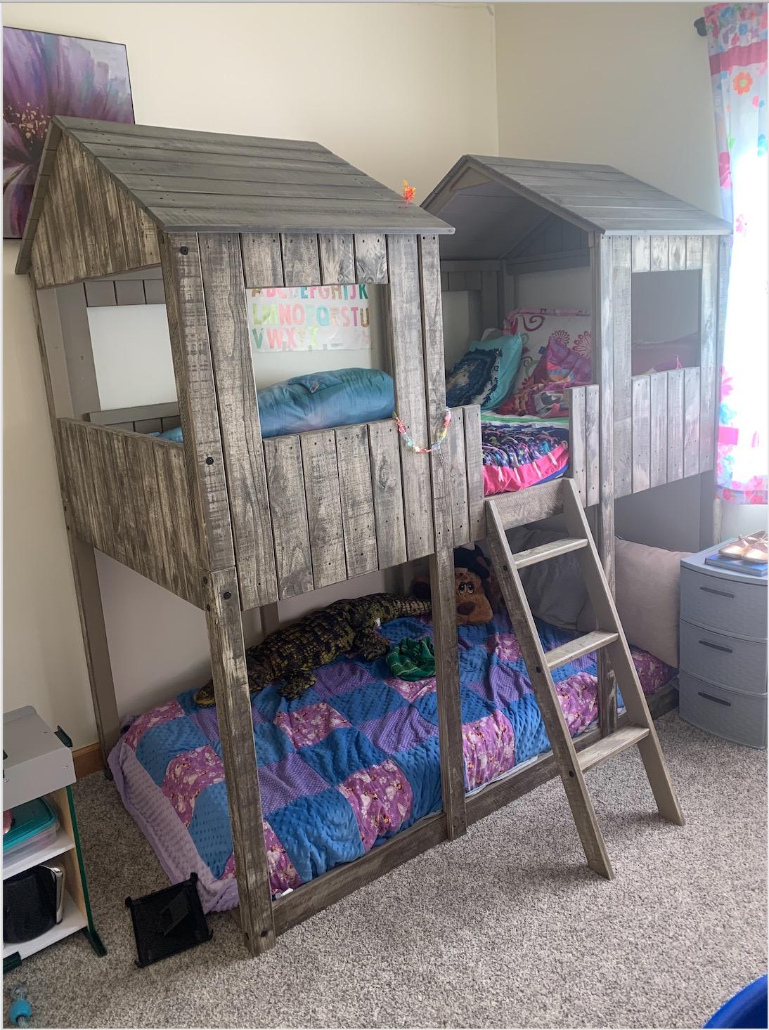 $23/mo - Finance DONCO Twin Tower Bunk Bed BUNKBED, TWIN/TWIN, Rustic ...