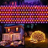 WATERGLIDE Outdoor Halloween Net Lights, 12FT x 5FT 360 LED Fairy ...