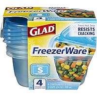 Glad Food Storage Containers, FreezerWare, Small, 24 Ounce, 4 Count ...