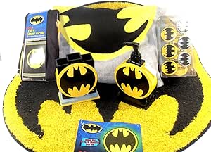 Amazon.com: Batman Bathroom Set, Shower Curtain, Hooks, Bath Rug, Bath ...