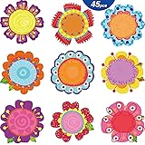 Amazon.com : 45 Pieces Spring Flower Cutouts Mini Retro Flower Cutouts ...