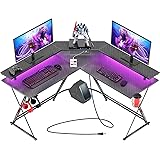 Amazon.com: SEVEN WARRIOR Gaming Desk 50.4” with LED Strip & Power ...