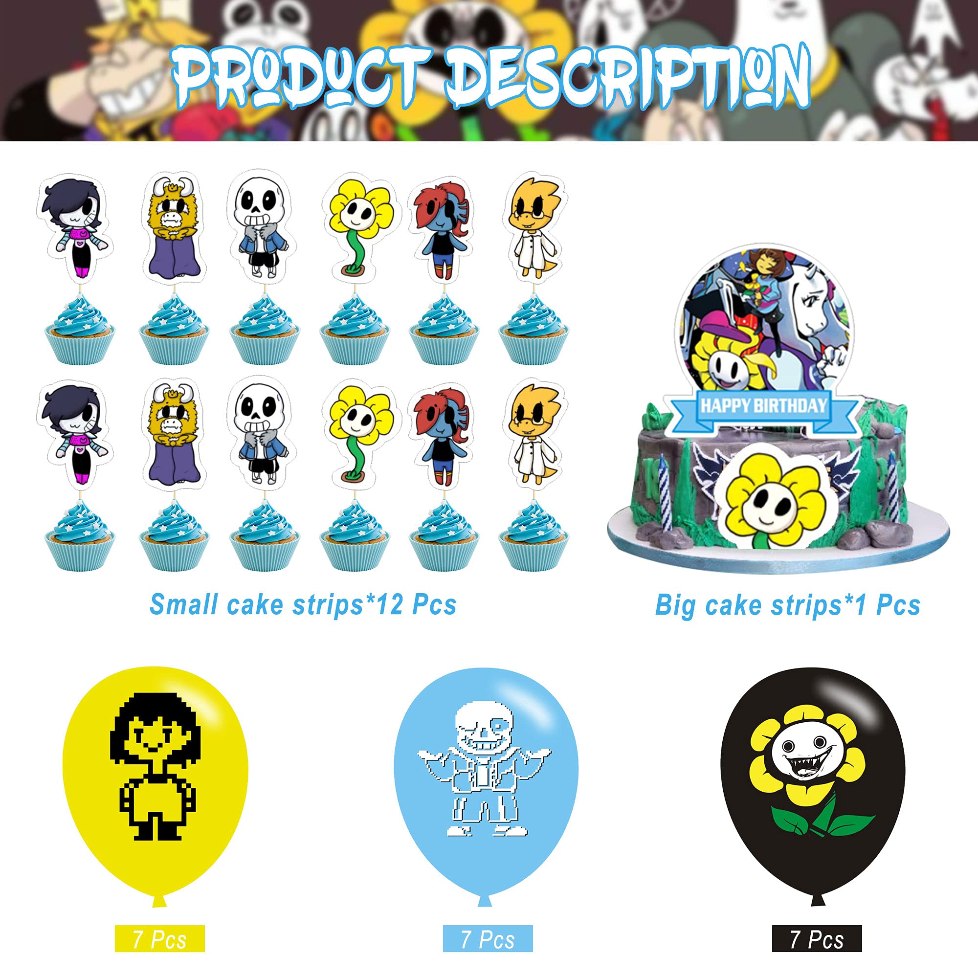 Mua DOSSEL Undertale Birthday Party Decorations, Cartoon Undertale Game ...