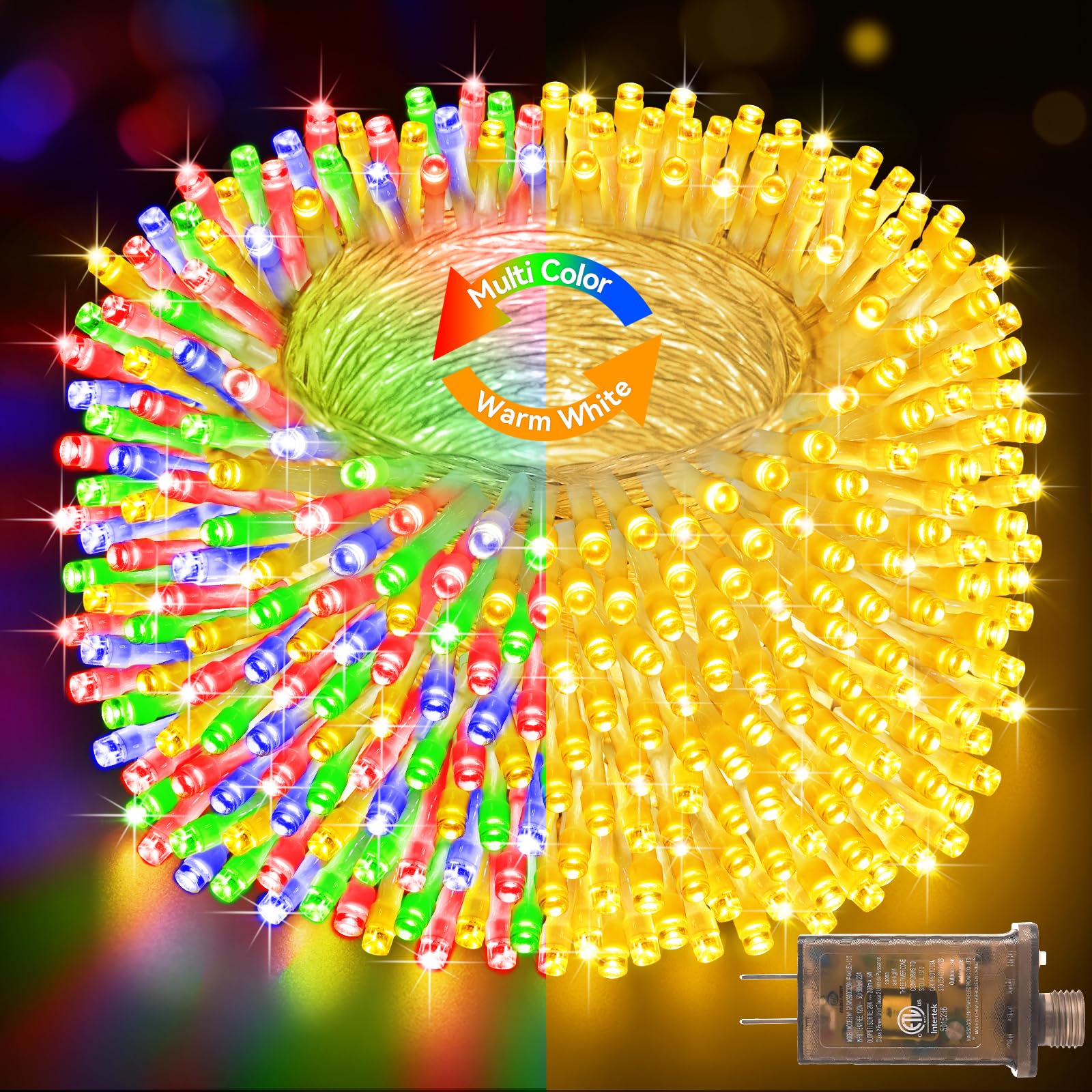 Heceltt Color Changing Christmas Lights Outdoor, 403FT 1000LED ...