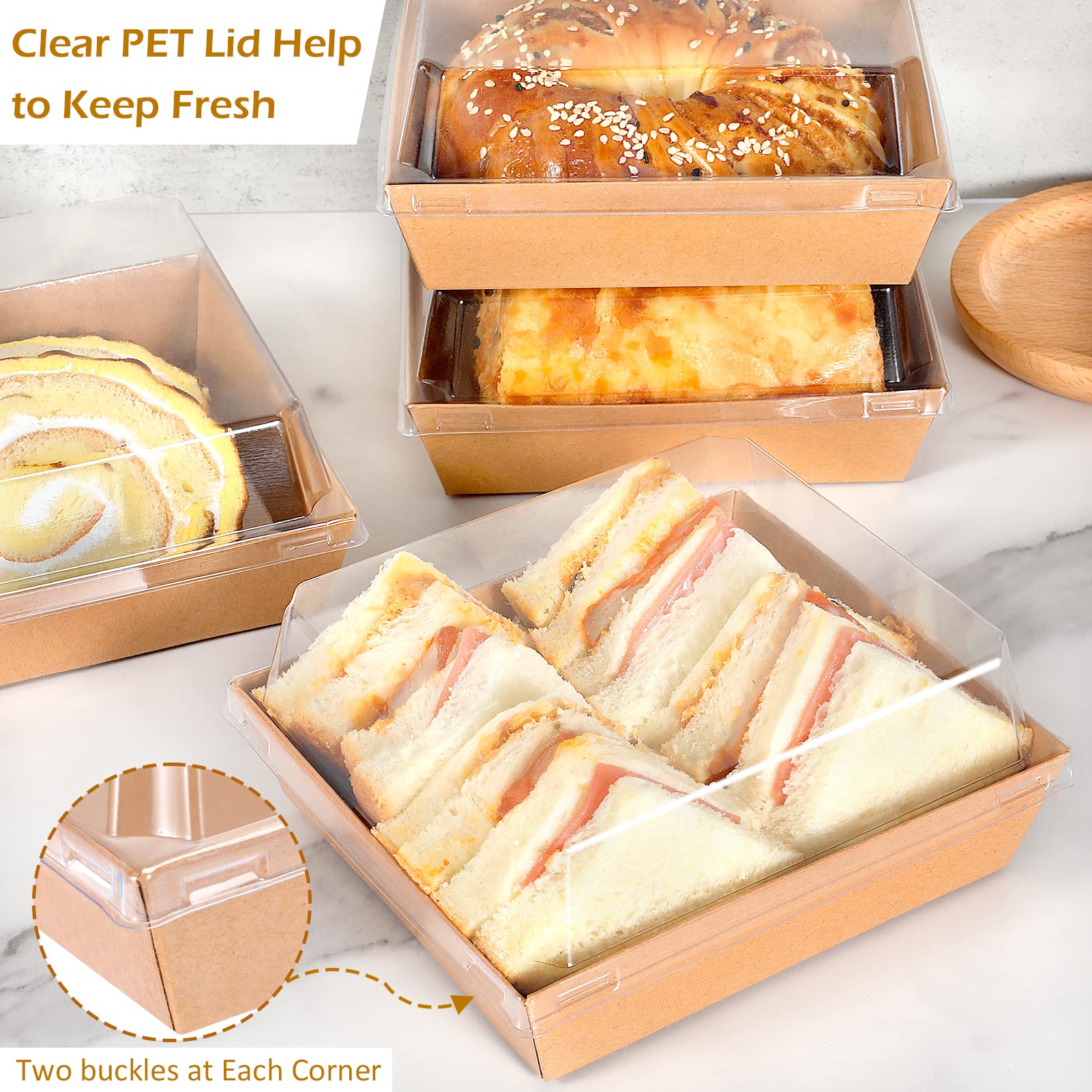 Mua 60 Pack Charcuterie Boxes with Clear Lids, 5 Inches Kraft Paper ...