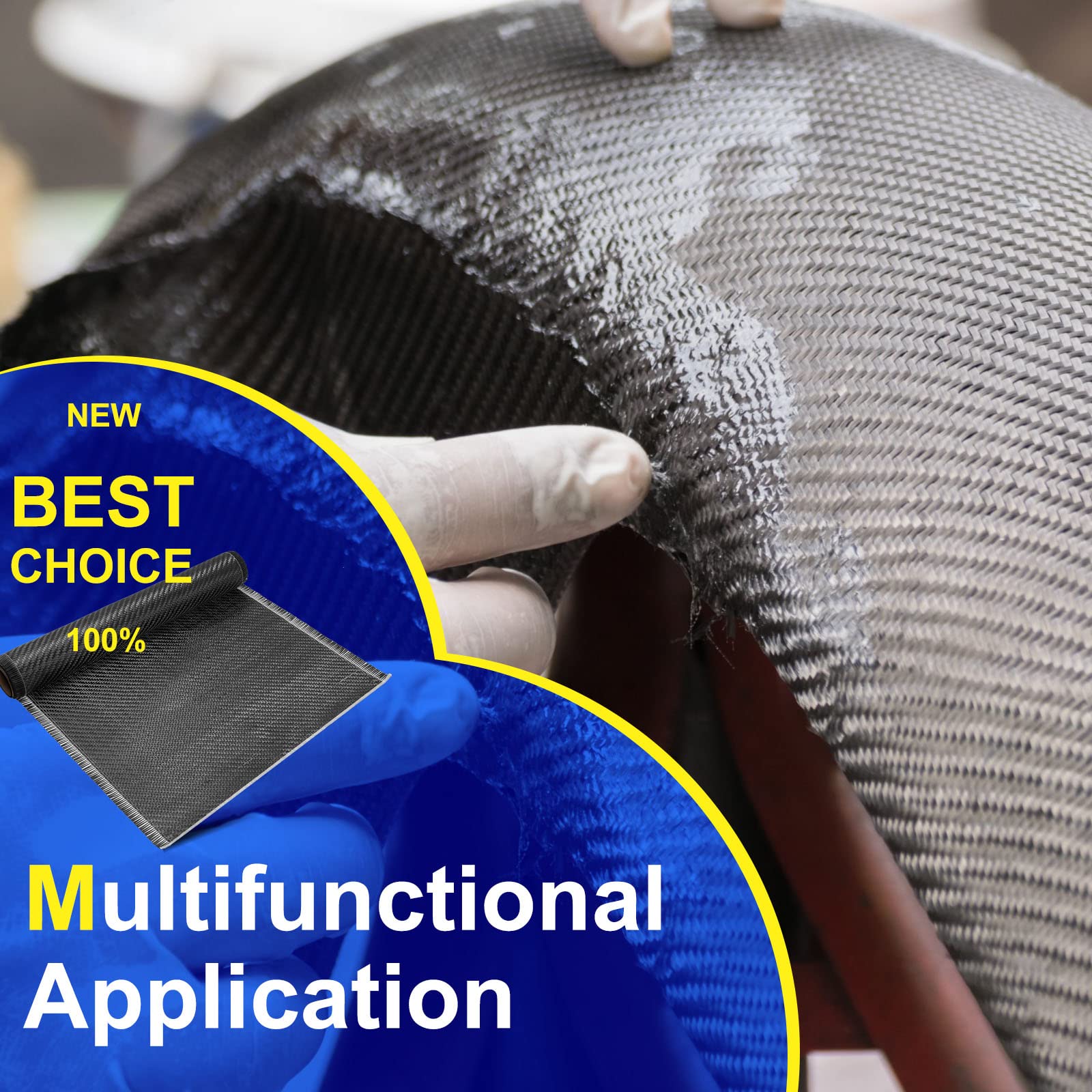 6.5ft X 12" Carbon Fiber Fabric Roll Pure Fabric Carbon Fiber Sheet - 2x2 Twill Weave-3k/220g ...