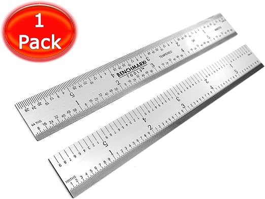 1/10, 1/100, 1/32, 1/64 PEC USA 24" Rigid Satin 5R machinist ruler/rule ...